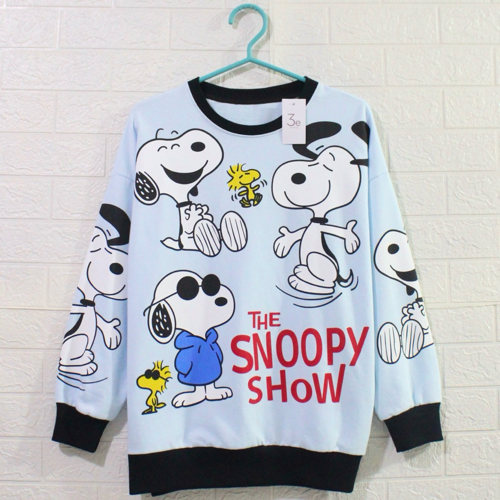 SNOOPY SHOW Oversized Crewneck Sweater | Shopee Philippines