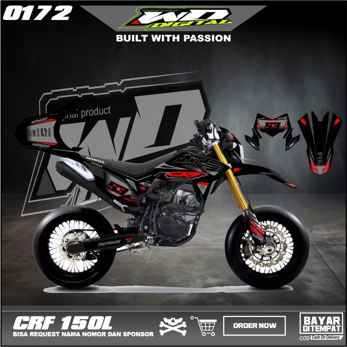 0172 custom crf 150 motorbike sticker decal, premium full body crf 150L ...