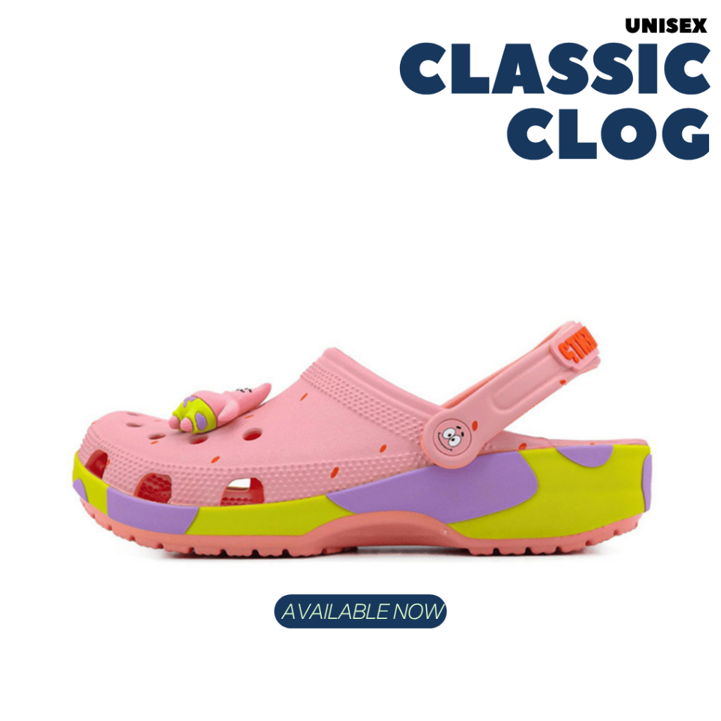 Crocs Sandals for Kids and Adults Classic Clog Patrick Star Pink Green ...