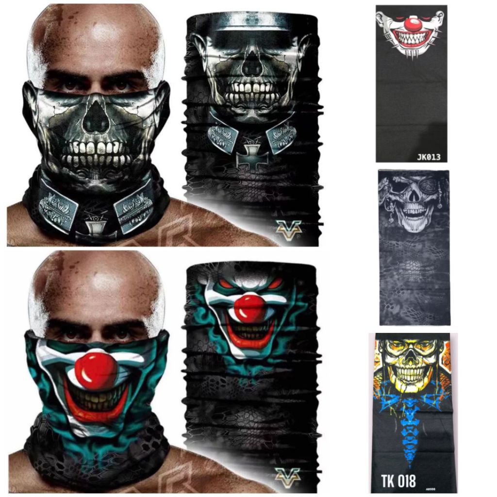 Skull jaw buff mask with many motif choices | Shopee Philippines