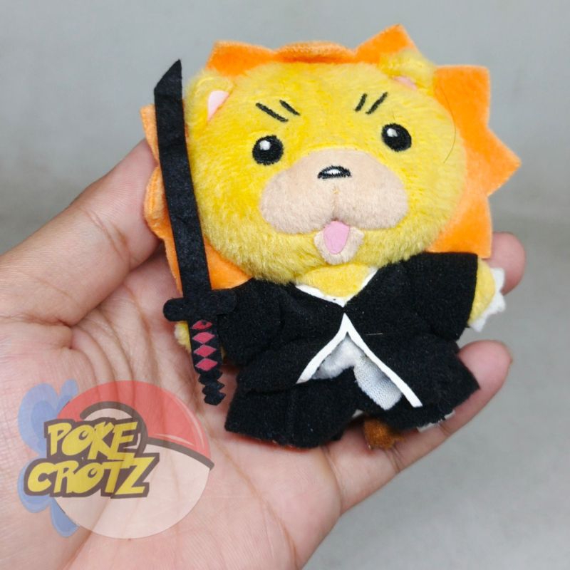 Bleach Kon × Ichigo Kurosaki Doll 10cm Plush Doll Keyring Mascot Anime ...