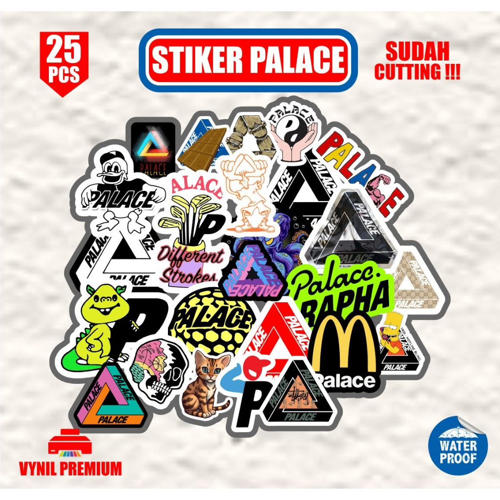 Sticker pack contains 25 pieces of palace brand stickers already cut ...