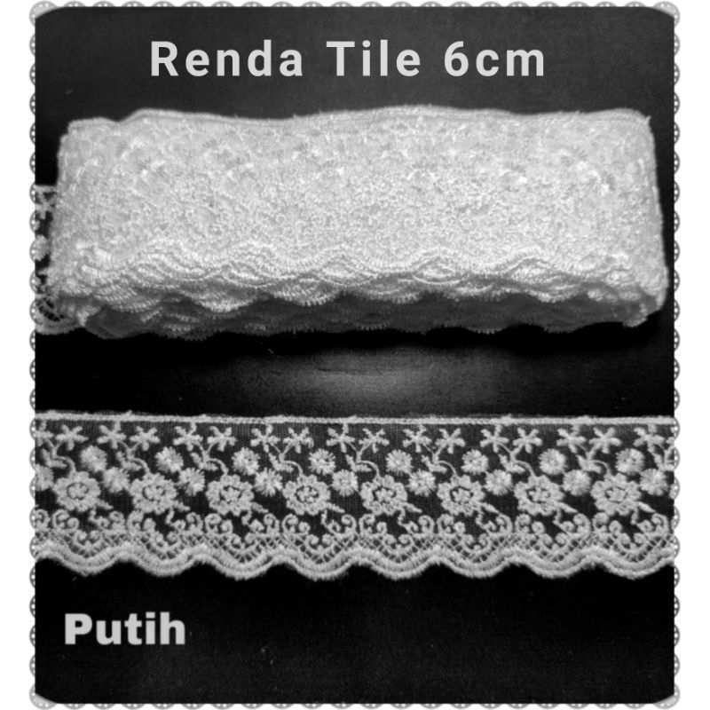 Embroidered Lace Tile 6cm wide (Per Meter) | Shopee Philippines