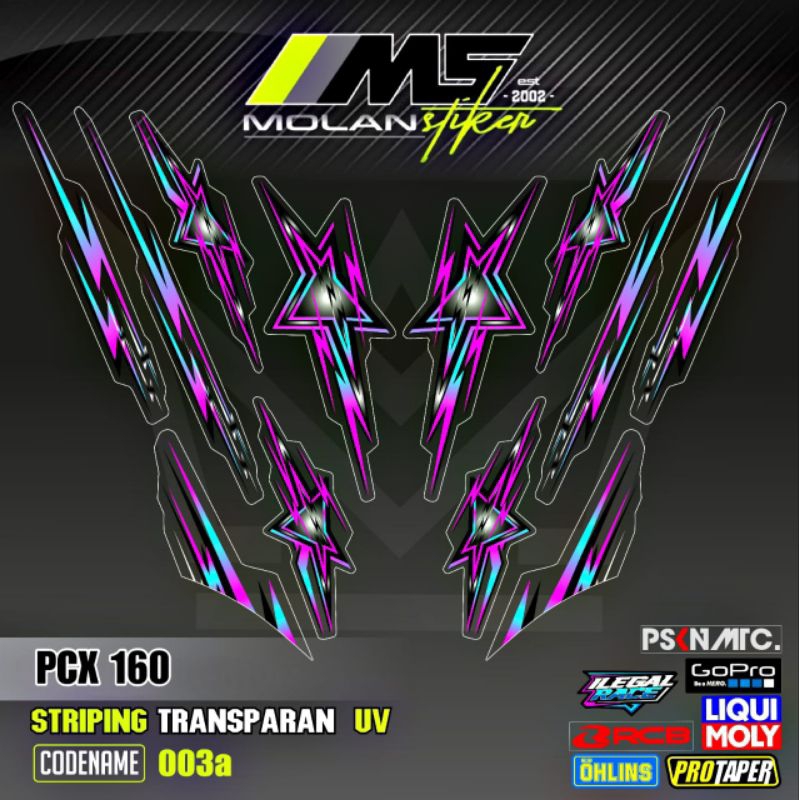 UNGU LOKAL Decal Sticker Striping Variations Transparent Uv PCX 160 Pcx ...