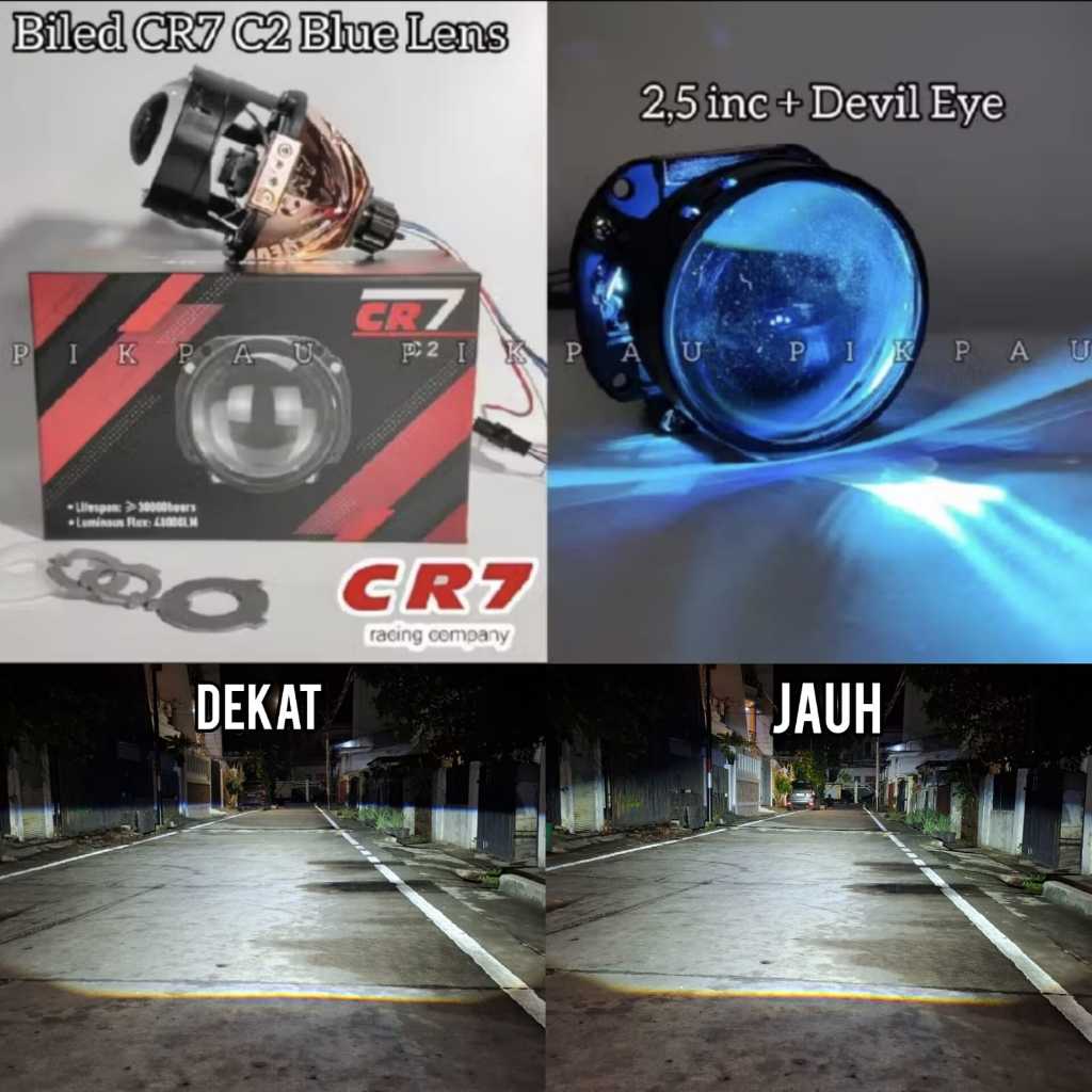 CR7 Biled Headlight CR7 C2 Gen 2 Original Blue Lens Plus Golden Shell ...
