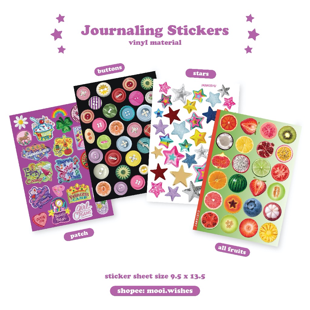Deco Button Star Fruit Sticker Mobile Phone Laptop Journaling Penpal ...