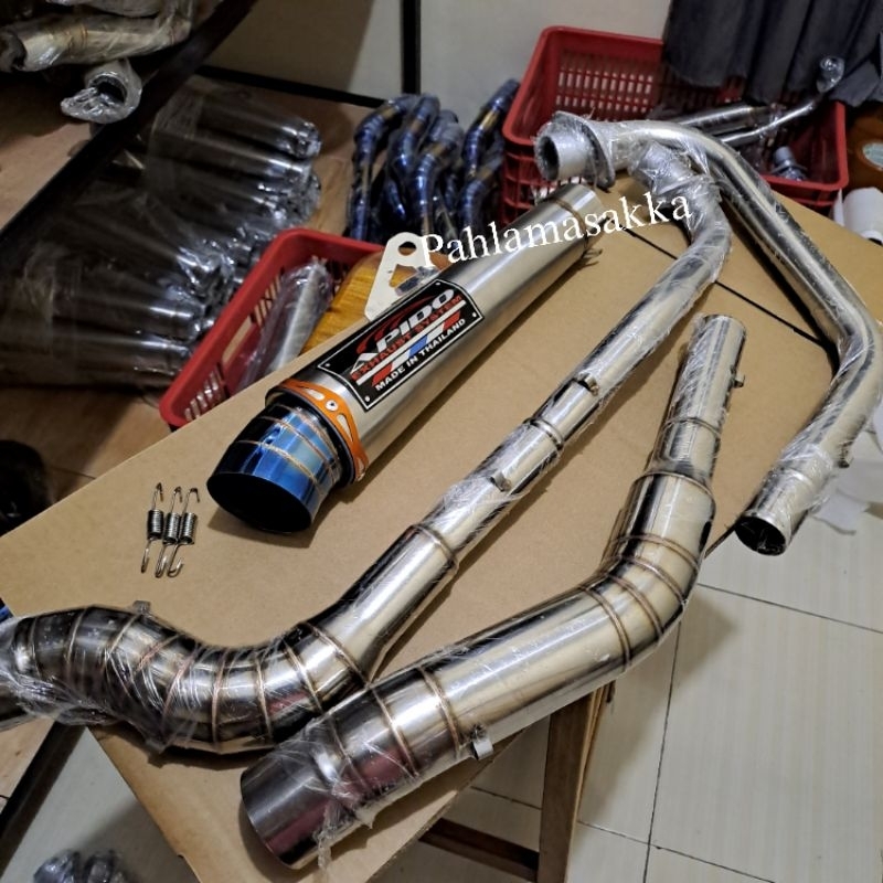 1set apido open spec exhaust pipe Tmx 125 155 pinoy skygo rusi_tc125 ...