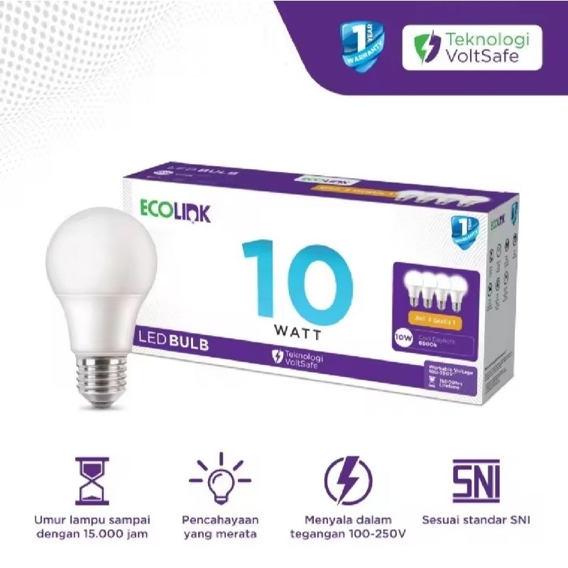 ECOLINK ECOLINK LED BULB ECOLINK LAMP 10W 6W MULTI PACK 10 Watt LED ...