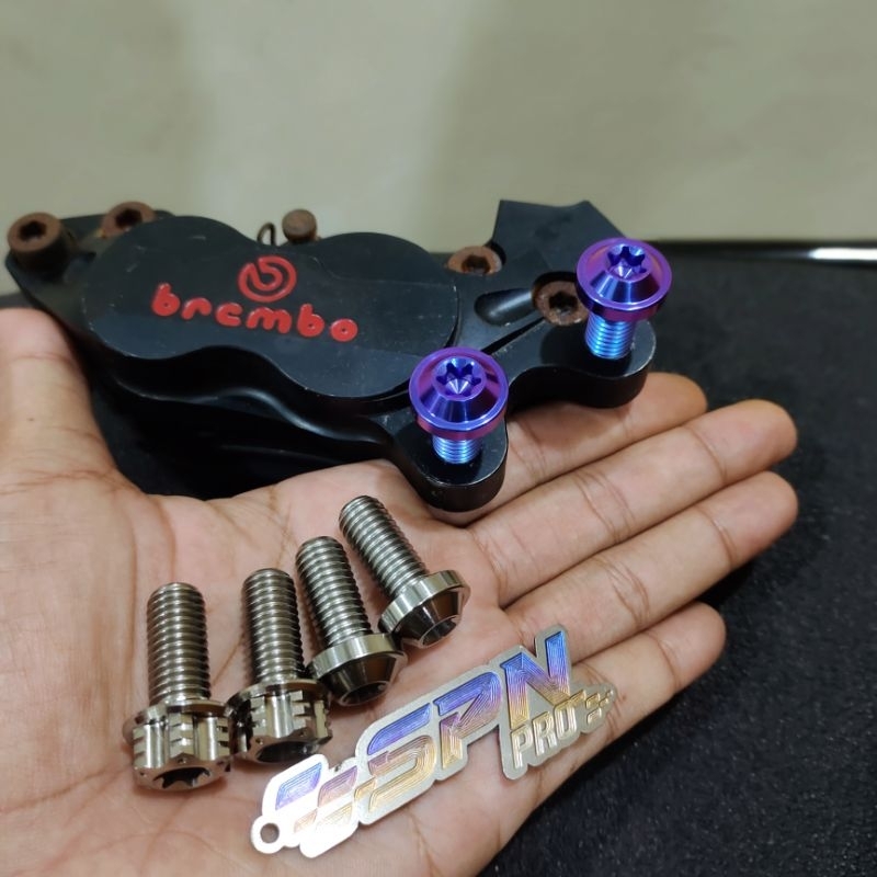 Brembo 4P ROUGH DRAT TITANIUM BOLT | Shopee Philippines