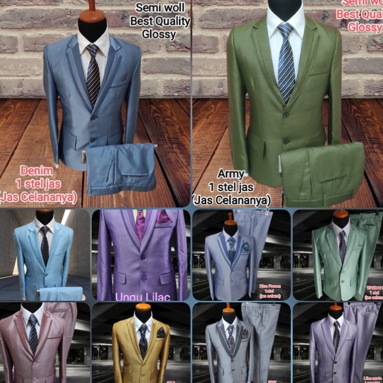 HIJAU CODE X18O Podo Moro Denim suit Army Green suit 1 set semi-shiny ...