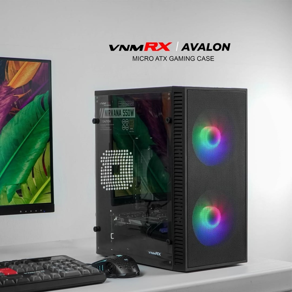 Venomrx AVALON Casing - mATX, Acrylic Side, Includes 2 Fixed RGB Fans ...