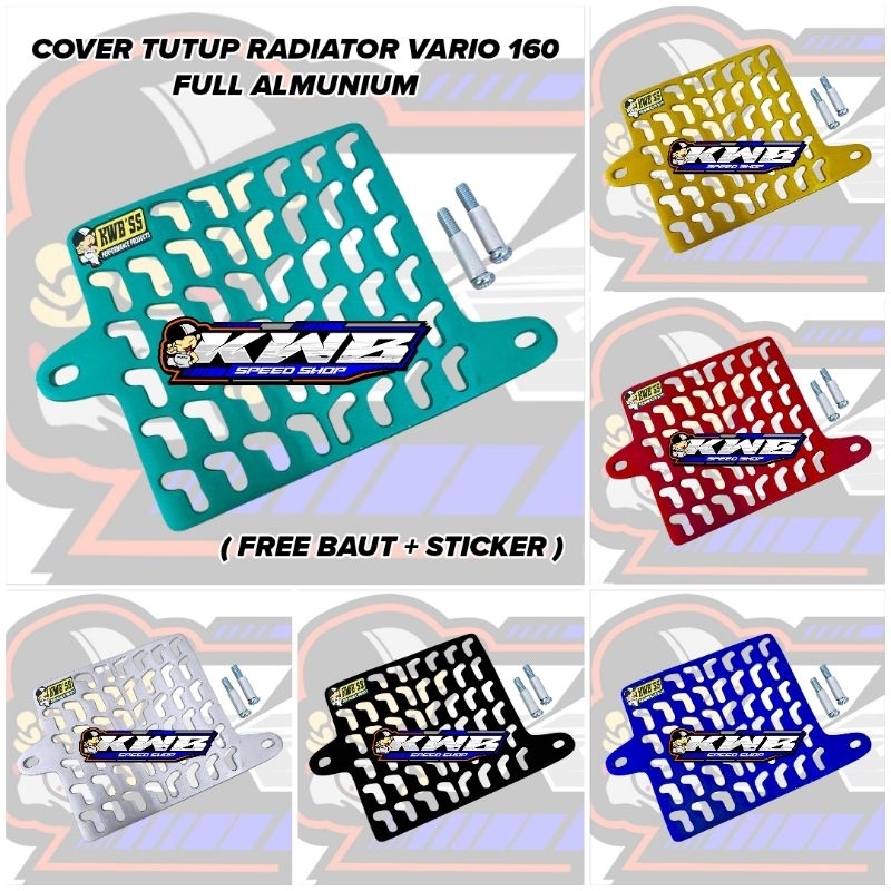 Honda vario 160 full aluminum radiator cap Cover (free bolts + stickers ...