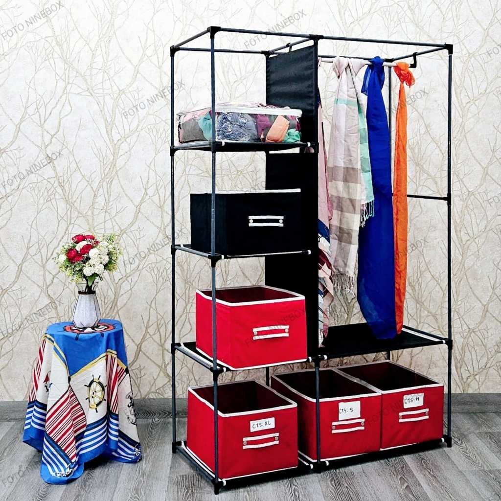 GANTUNGAN Nine Box Hijab Hanging Rack/Hijab Hanger Rack/2 Side Wardrobe ...