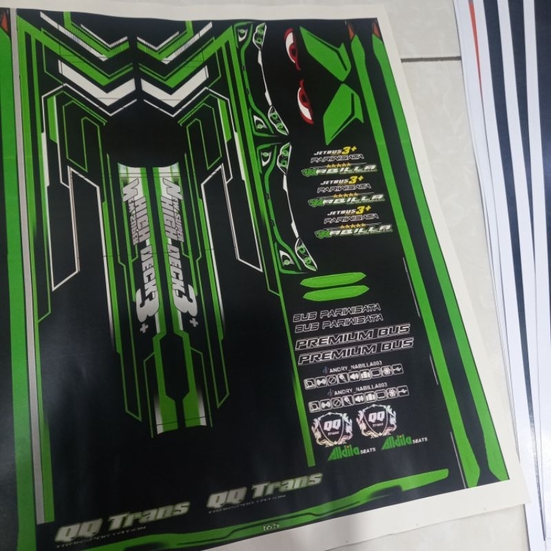 1 Sheet Complete Livery & Acc Package of Nabilla Plastic Bus Miniature ...