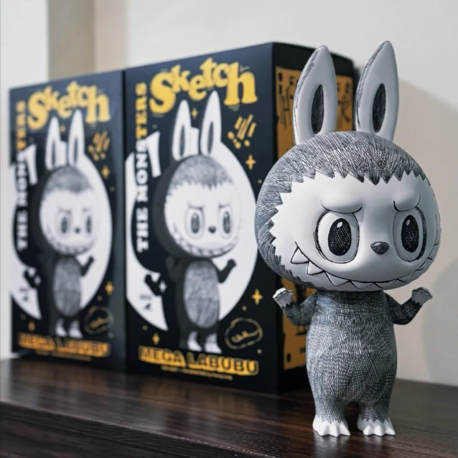 Labubu x Pop Mart The Monsters Sketch Mega Labubu 400% Figure 100% ...