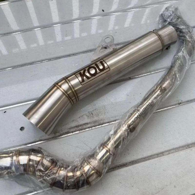 (v) 1 Set KOU MAHACHAI conical exhaust big elbow pipe muffler open ...