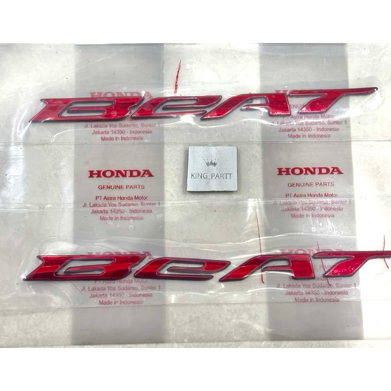 MERAH Original Honda beat red beat deluxe beat led embossed logo Emblem ...