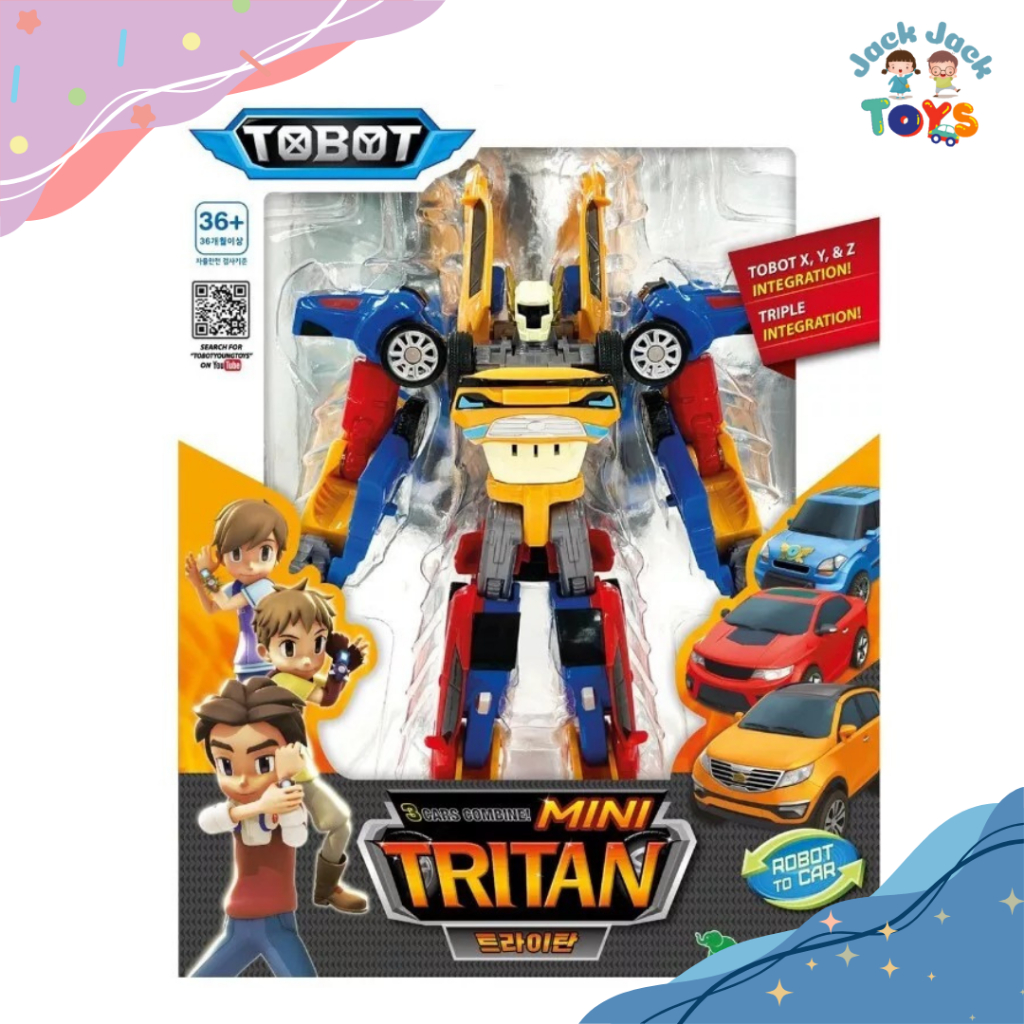 Jackjacktoys Mini Tritan Small Tobot Robot Toy X,Y, Z Transforming ...