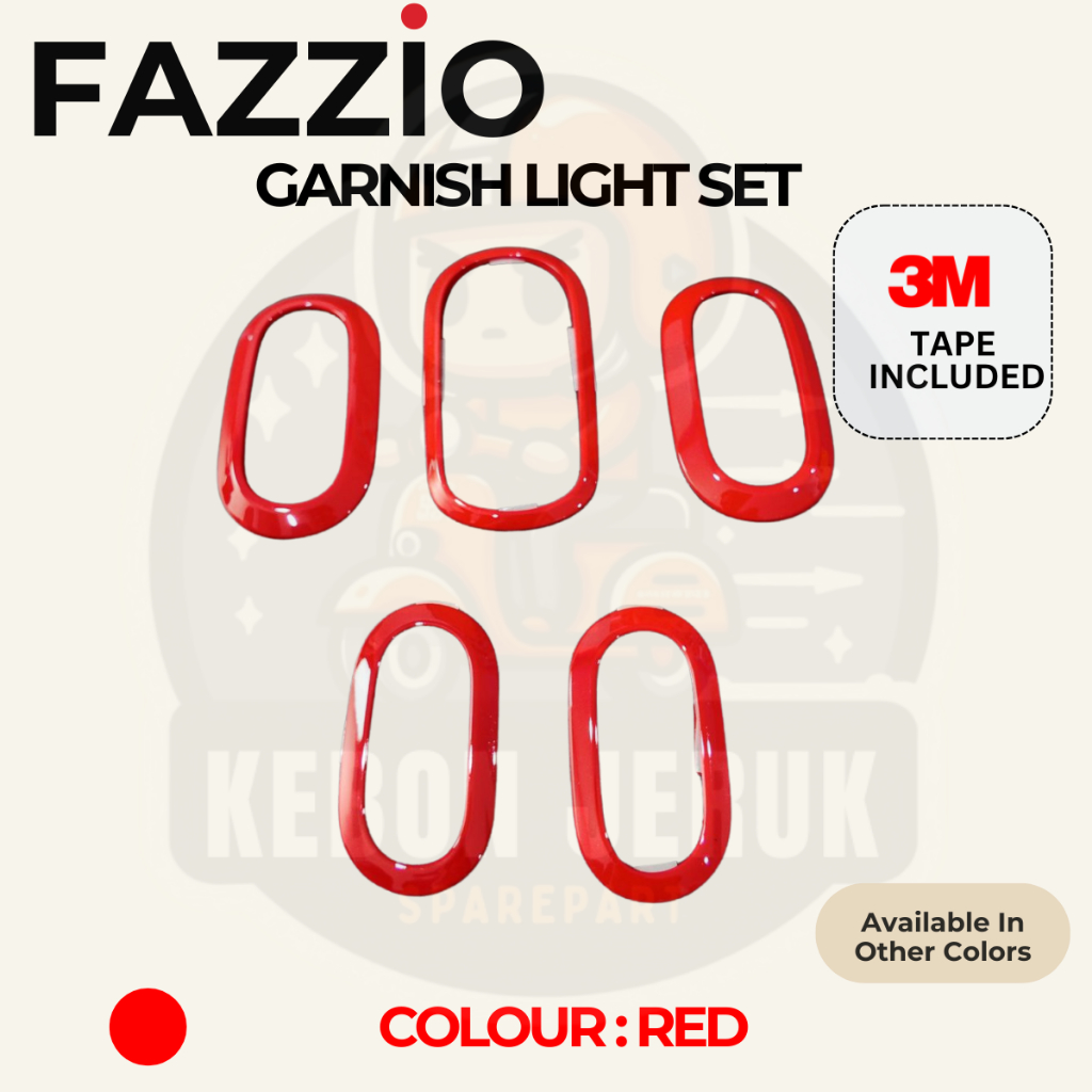 Yamaha Mio Fazzio Garnish Light Cover Lamp Trim Set Red Top Quality ...
