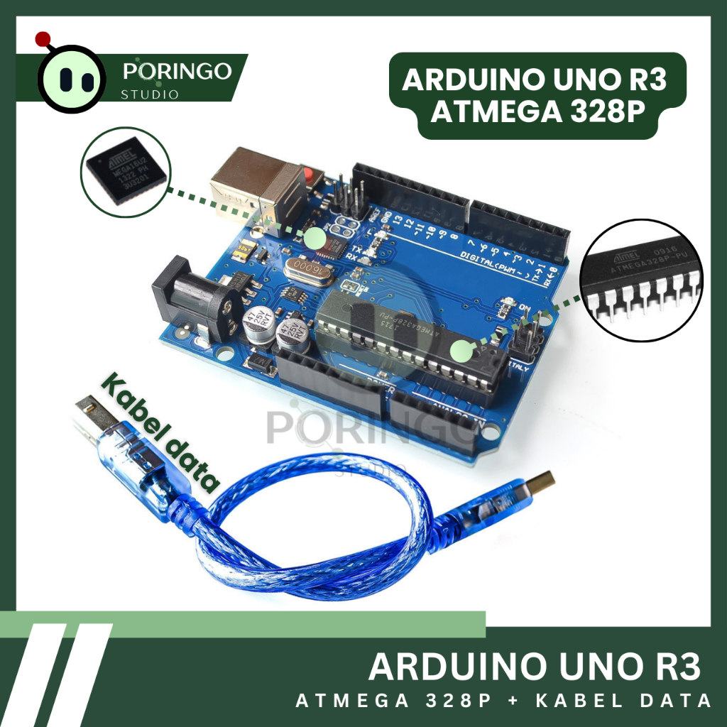 ARDUINO UNO R3 ATMEGA328P ATMEGA 16U2 + DATA CABLE | Shopee Philippines