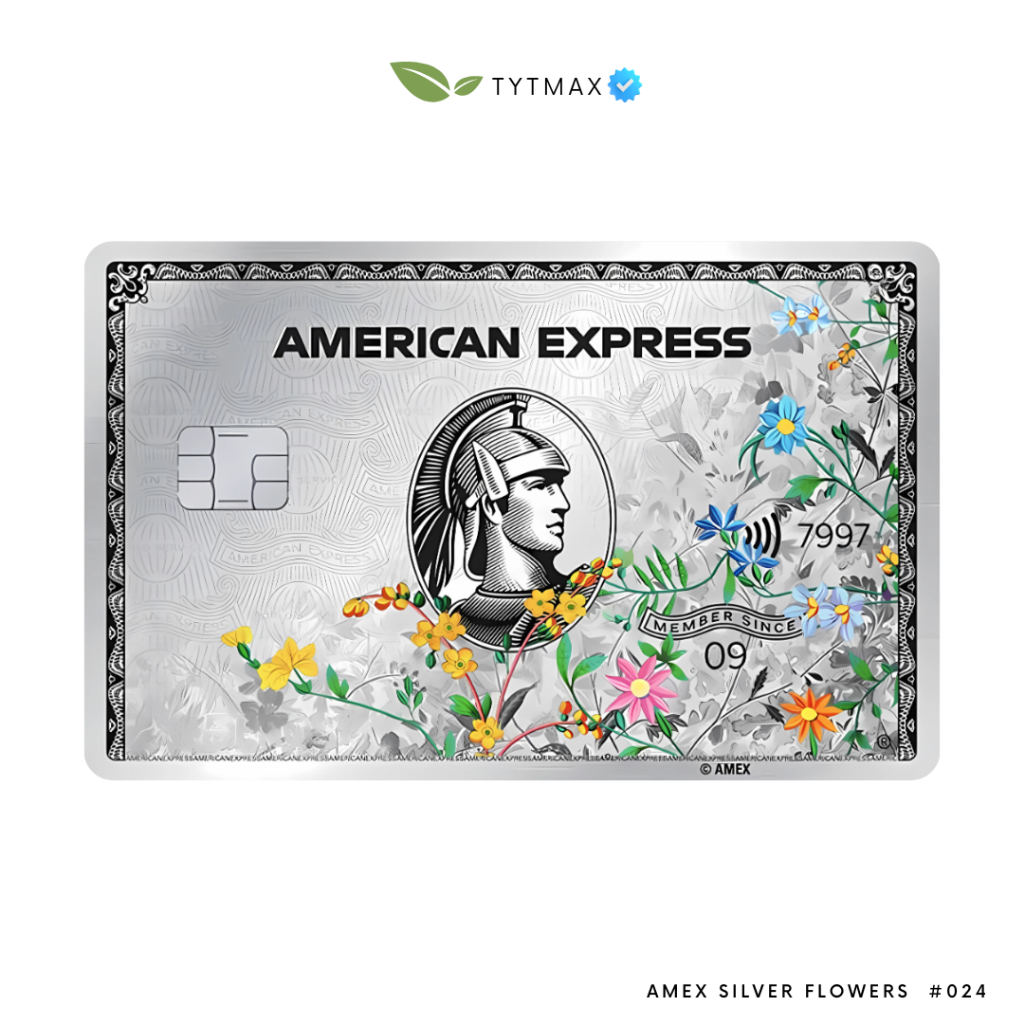 amex Silver flowers #024 / Dummy Credit Card / Fake Premium ID Card ...