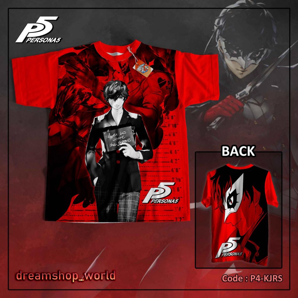 Fullprint T-Shirt for Men and Women Anime Game Persona 5 Amamiya Ren ...