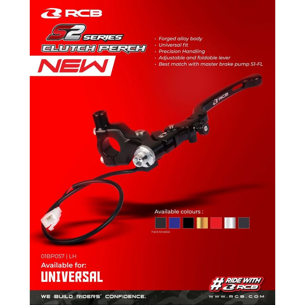 Brake MASTER / LEFT CLUTCH ADJUSTABLE CABLE LEVER CLUTCH PERCH S2 SERIES RCB RACING BOY ORIGINAL ...