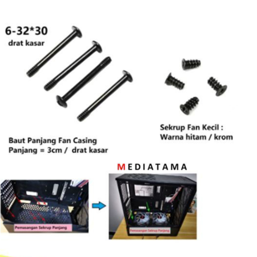 Chrome Fan Bolt Screws PC AIO Watercooling Long Short Casing Screws ...