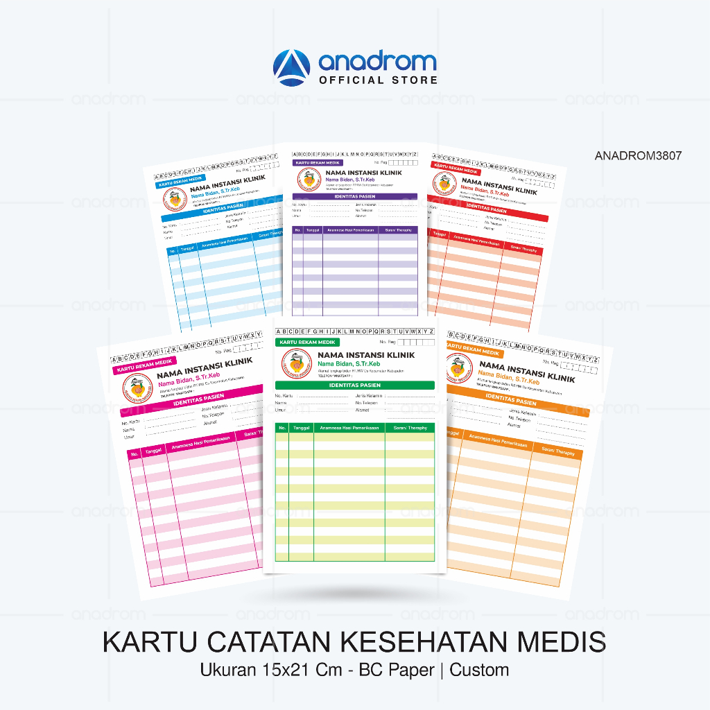 Medical Health Note Card | Custom Medical Record Card | Medical Record ...