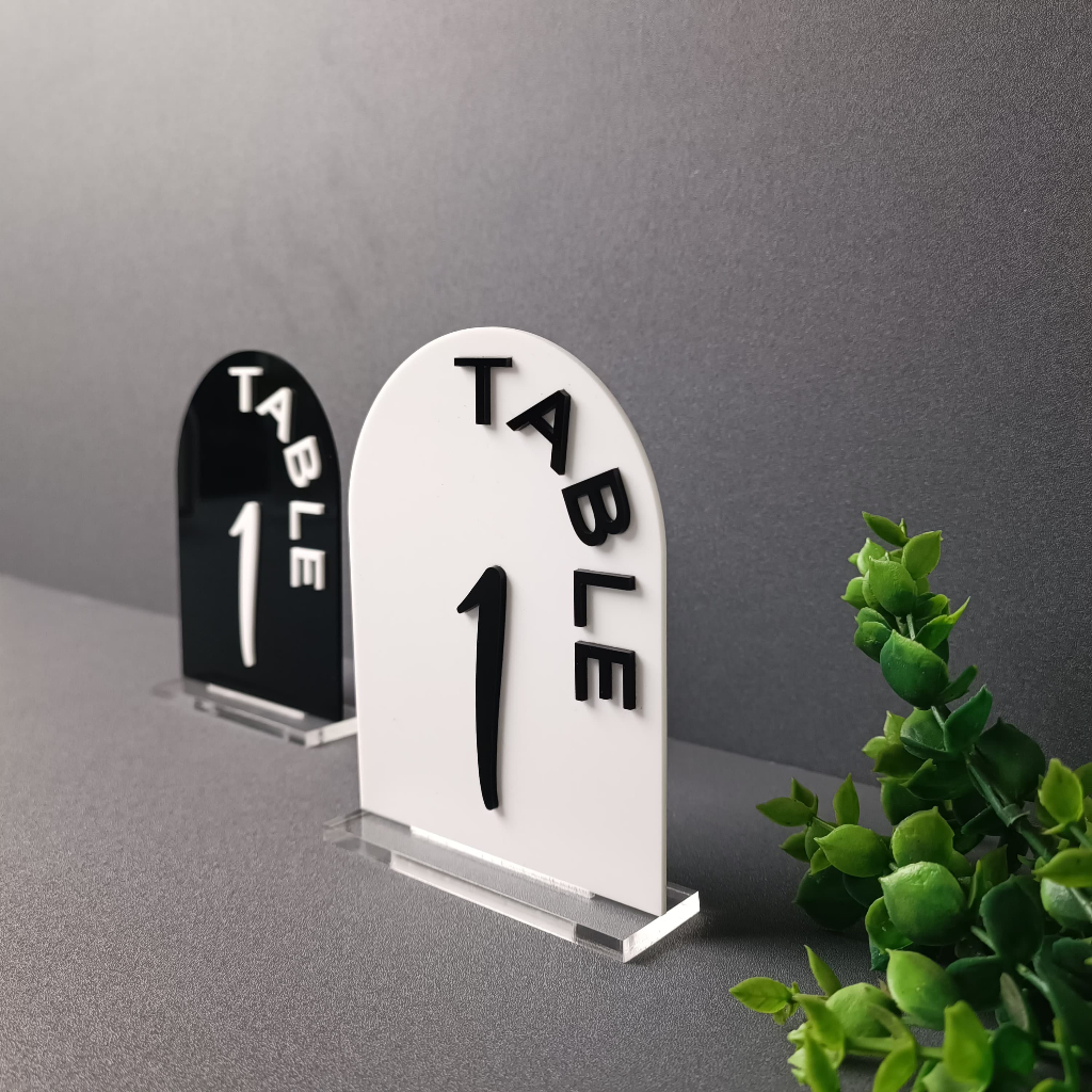 One Side Resto Acrylic Table Numbers Table Coffee Shop Number Board ...