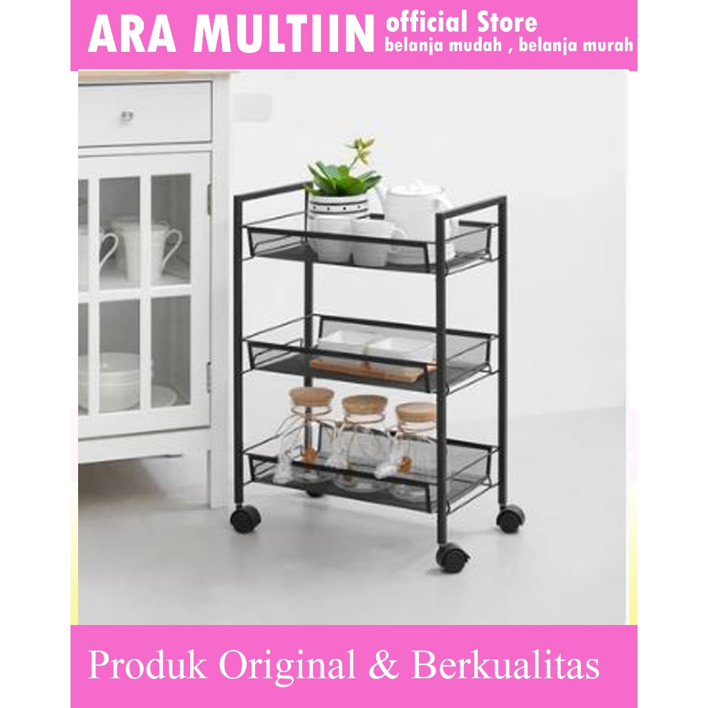 Informa 3 Tier Kitchen Trolley 45x26x63 Cm - Multipurpose Kitchen ...