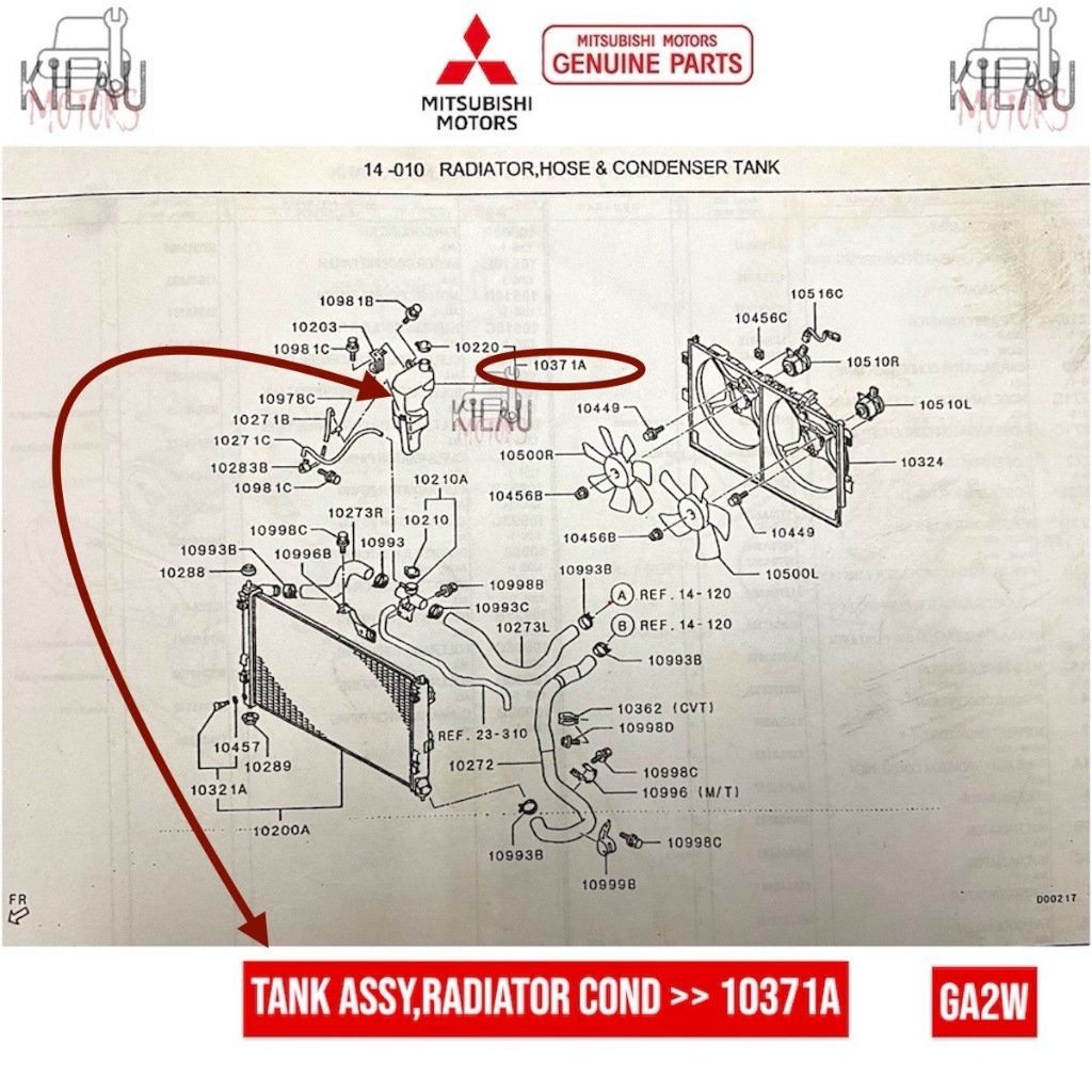 Original Mitsubishi Outlander Delica MN Condenser Tank Assy Radiator ...