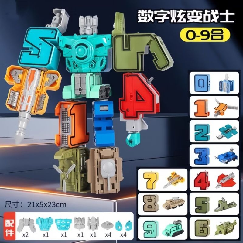 Children's Toys Robot Transformer Robot Numbers 10 in 1 Number Robot ...