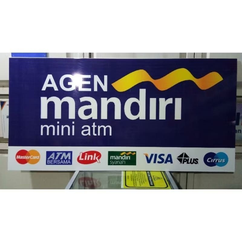 MANDIRI AGENT NEON BOX VINYL STICKER SIZE: 60 X 30 CM (PAIR/2 SHEETS ...