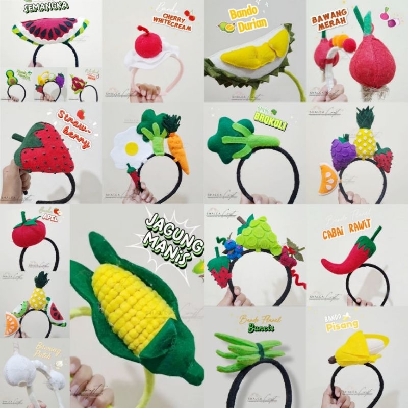 Headbands of various fruits and vegetables for kindergarten costumes ...