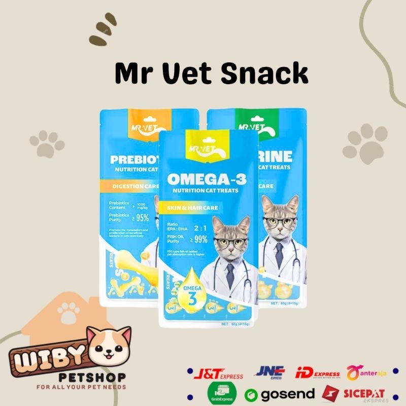 Snacks Mr. Vet Cat Snack Mr.Vet 60G - Omega 3, Prebiotic and Taurin ...