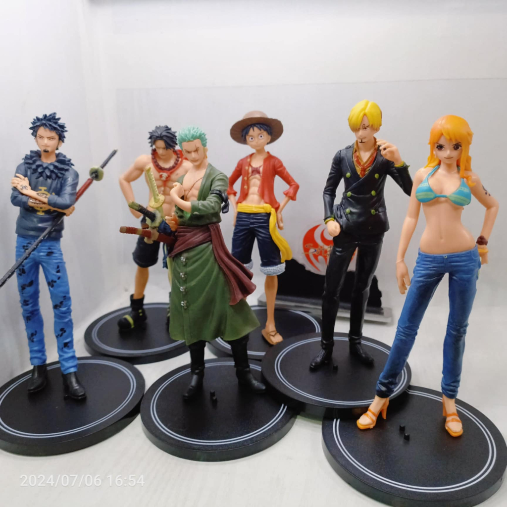 Figure Set of 6 Onepiece Height 17cm Recast Luffy nami zoro sanji ace ...