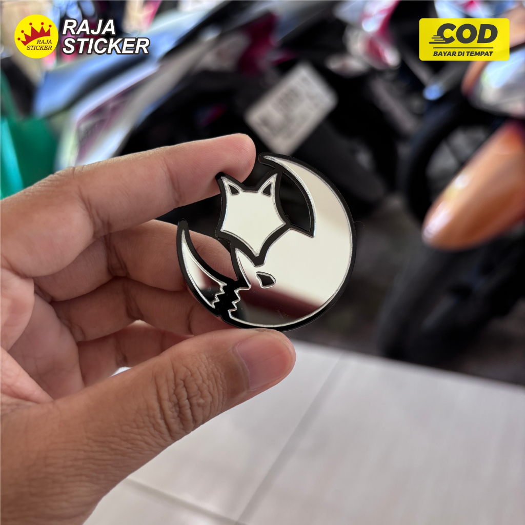 3D Embossed Whitefox Logo Acrylic Emblem Stickers in Various colors ...