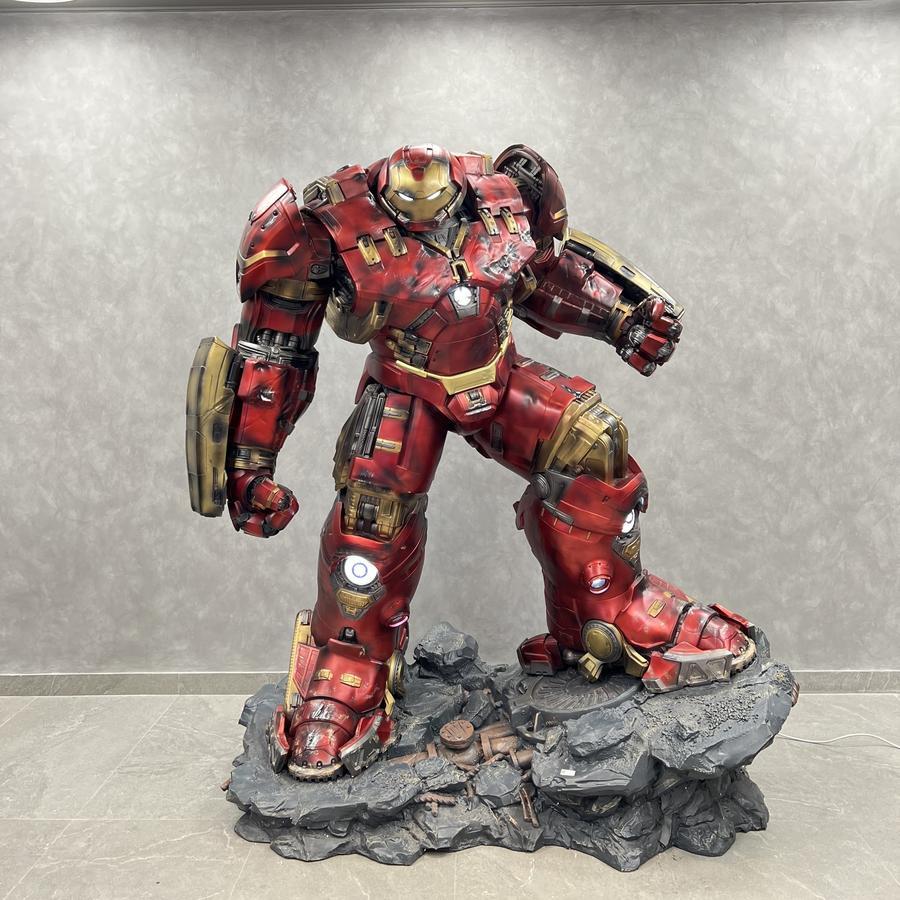 Action Figure Life Size Iron Man Mark 44 Hulkbuster Battle Damage Scale ...