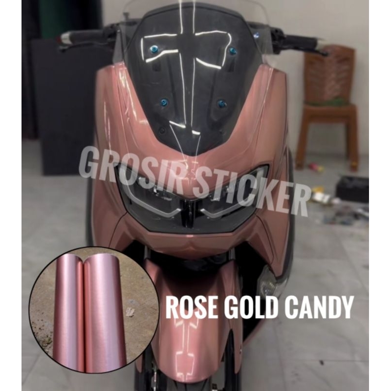 Scotlet Motorcycle Sticker Rose Gold Premium Glossy Sticker Gold Pink ...
