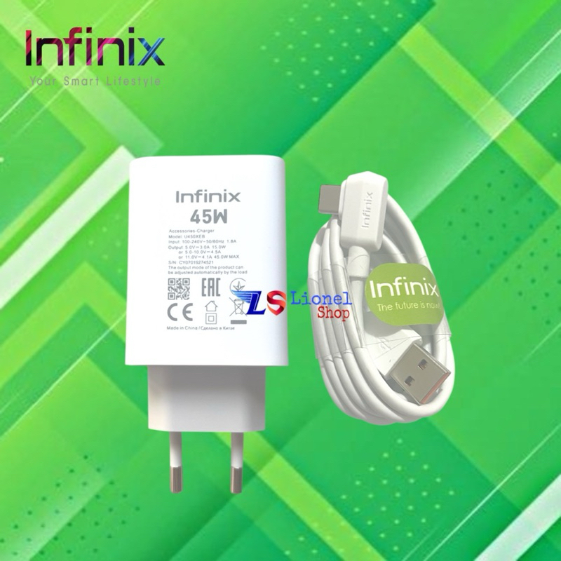 Original Infinix Charger 45W Type C Fast Charging Cable | Shopee ...