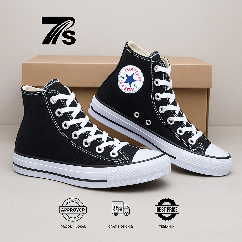 Converse All Star High Classic Black White Shoes - Converse Men's Women ...