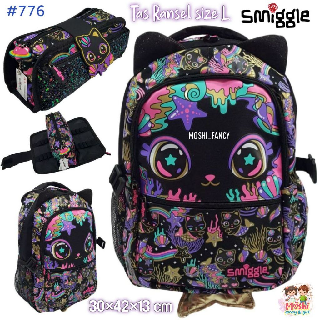 Smiggle Black Cat Bag / Smiggle Black Mermaid Cat Backpack / Smiggle ...