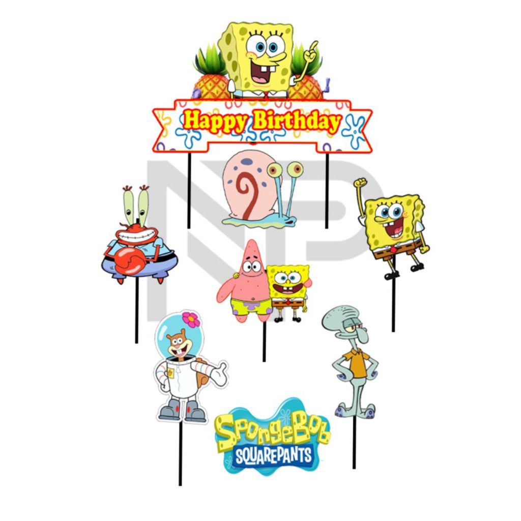 Cake Topper/ birthday cake decoration spongebob, Doraemon and others ...