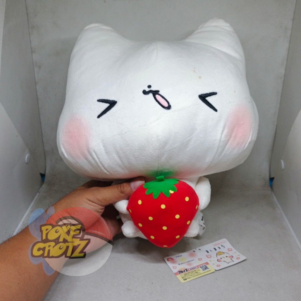 Strawberry Mochi White Cat Doll toreba Tag Plush 29cm | Shopee Philippines
