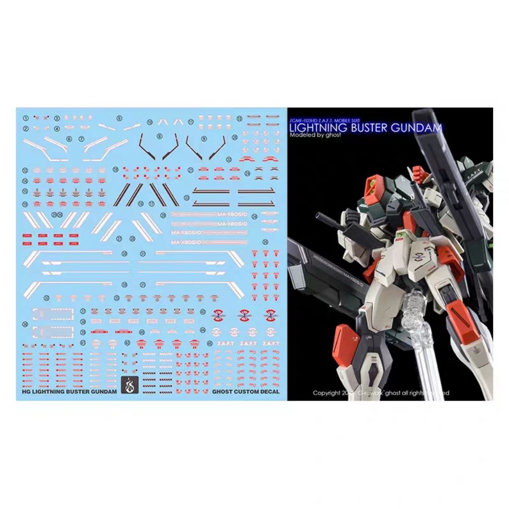 HG 1/144 LIGHTNING BUSTER GUNDAM WATER DECAL GHOST CUSTOM | Shopee ...