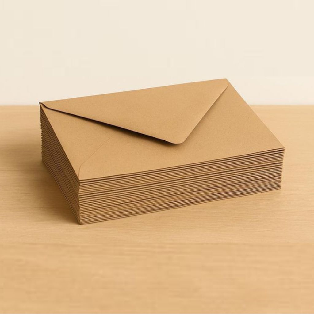 (ISI 100) Small envelope A8(6x8 cm) brown color A8 size Craft, small ...