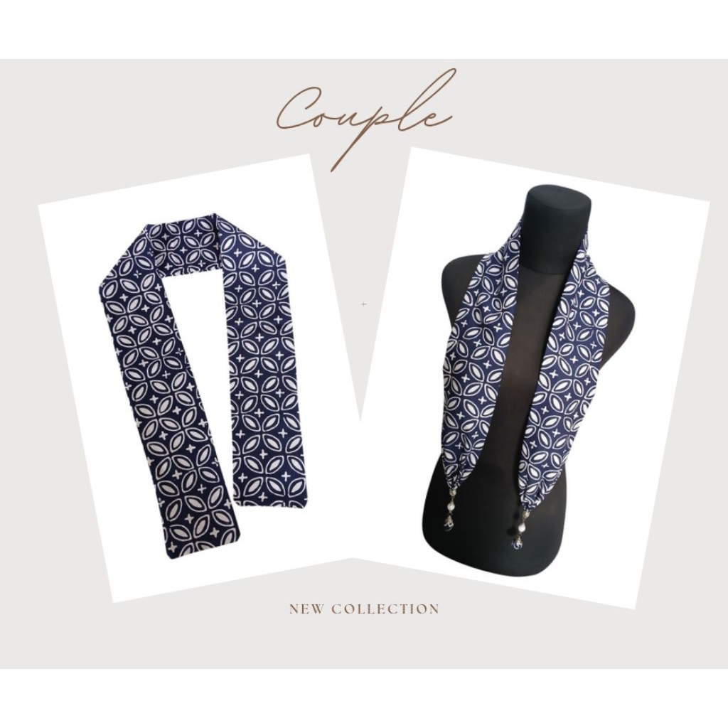 Husband and Wife Couple Shawl || Kawung Batik Scarf biru || Couple ...