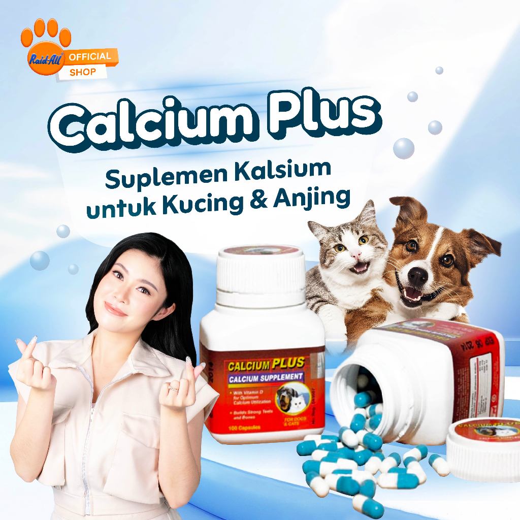 RAID ALL - Calcium Plus Animal Vitamins 100 caps | Shopee Philippines