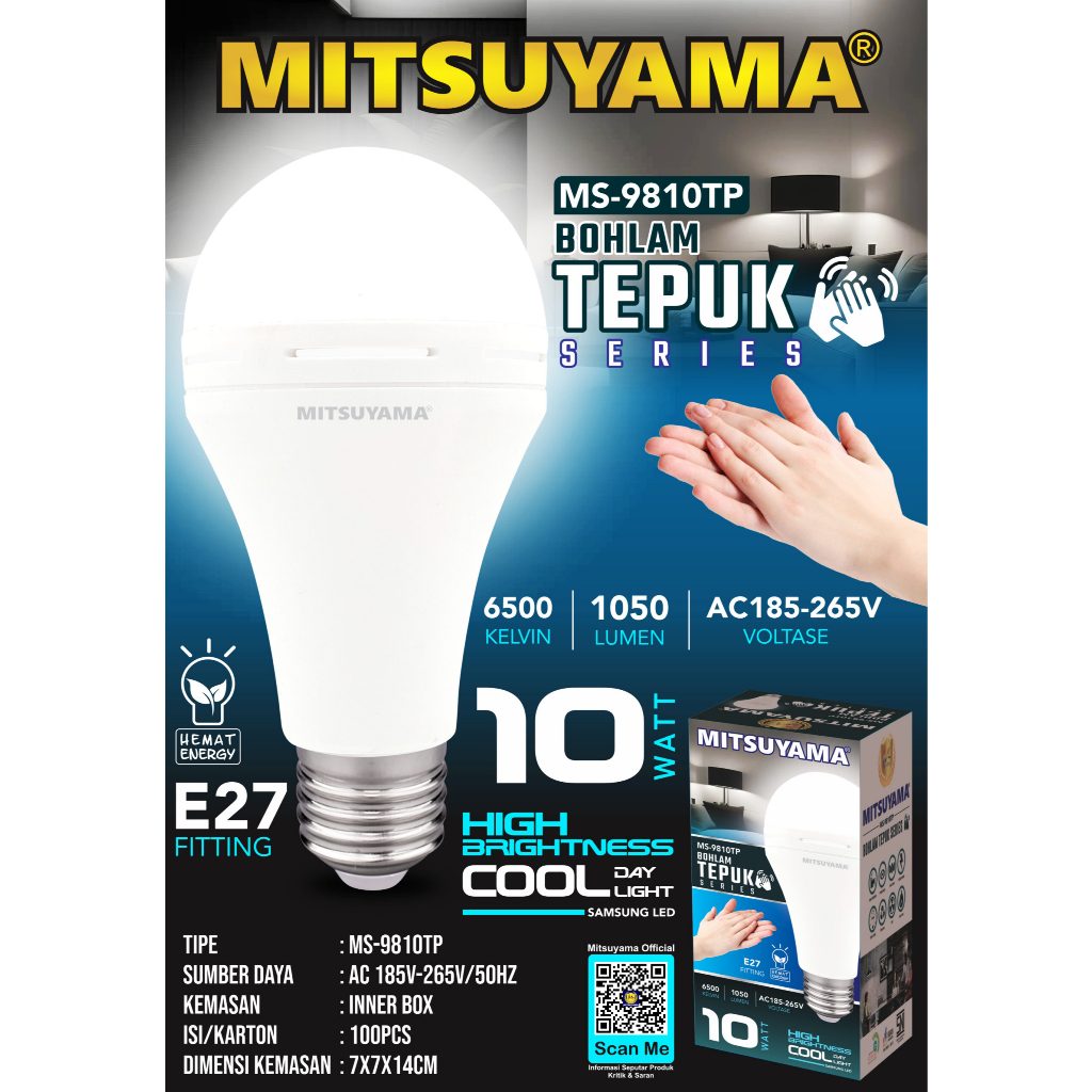 Mitsuyama Sound Sensor Lamp 10W / mitsuyama Clap Lamp 10W / mitsuyama ...